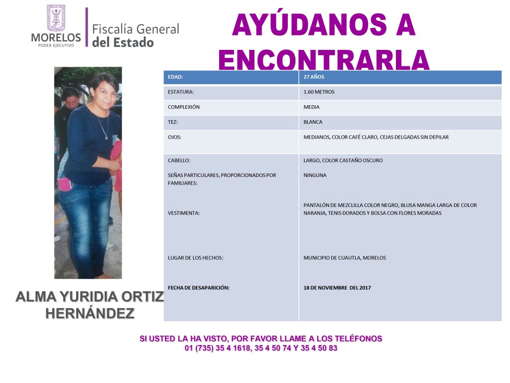 Alma Yuridia Ortiz Hernández | Fiscalía General del Estado de Morelos