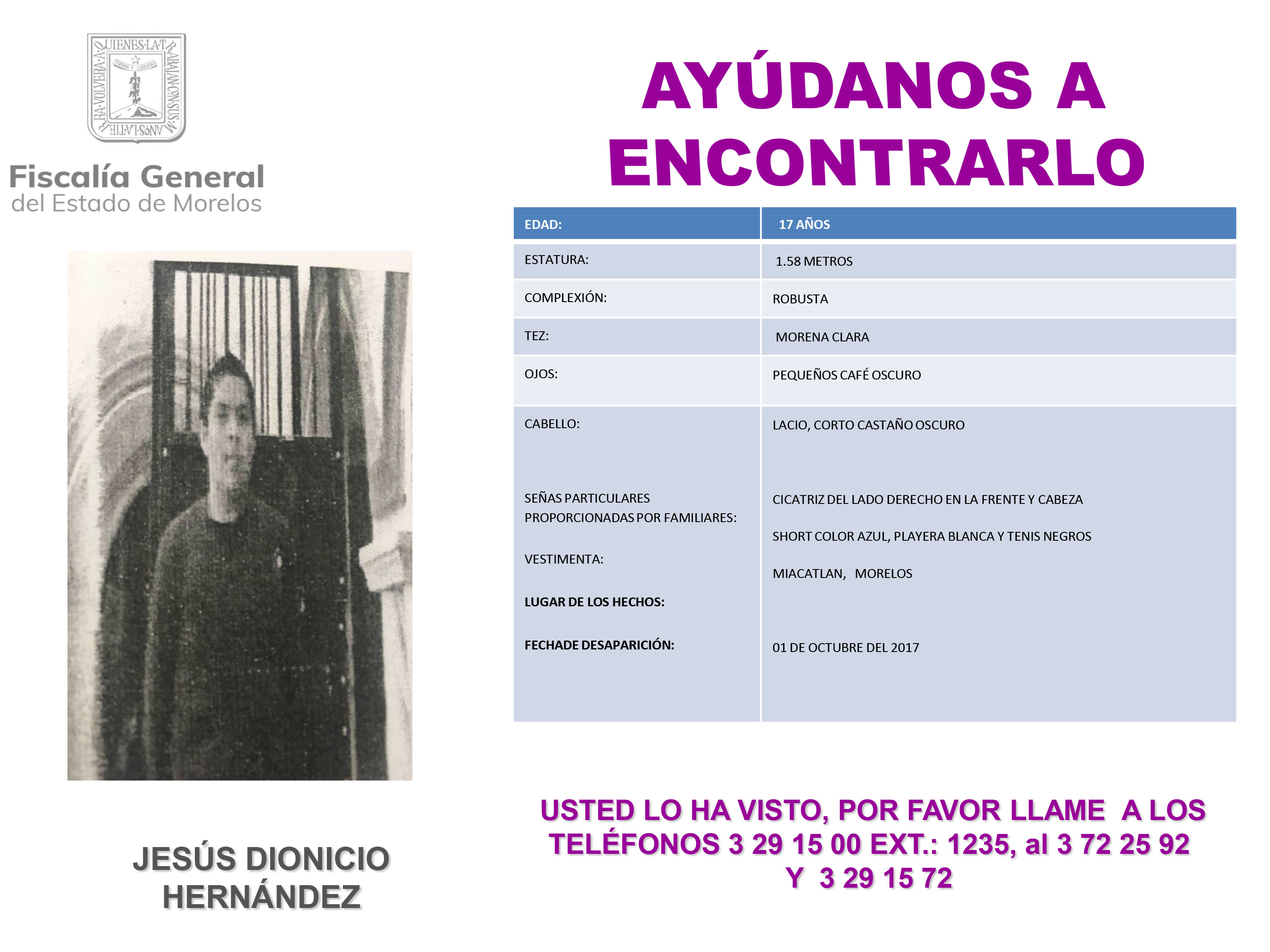 Jesús Dionicio Hernández | Fiscalía General del Estado de Morelos